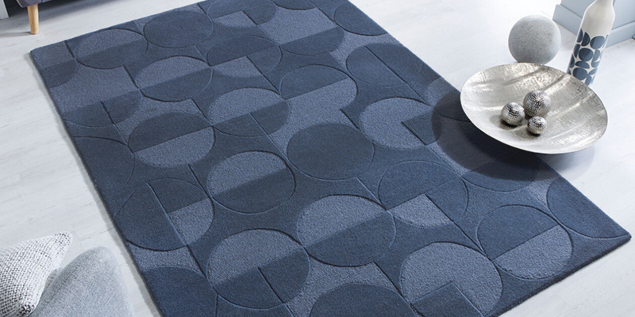 Modern vloerkleed - Mozo Gigi Blauw | Hoog-laag effect - Volero