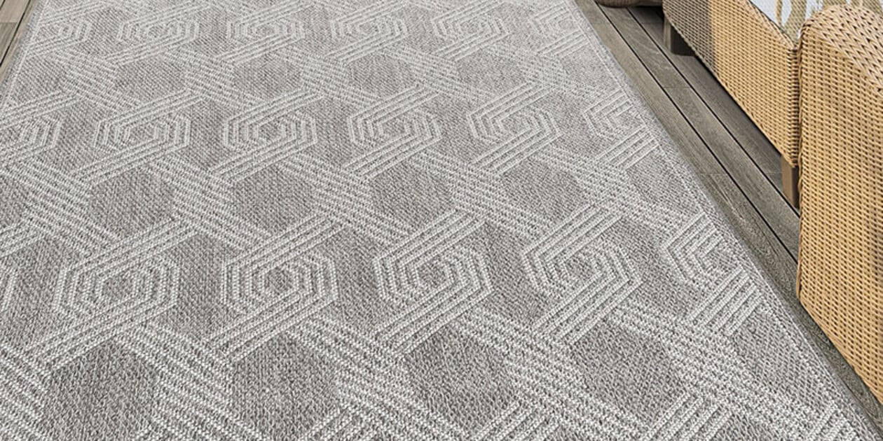 Jute buitenkleed - Aruba Pattern Grijs - Volero