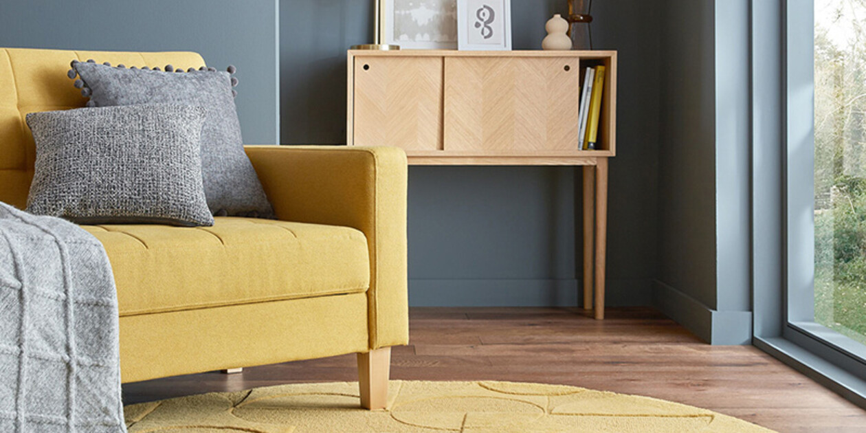 Rond modern vloerkleed - Mozo Gigi Okergeel - Volero