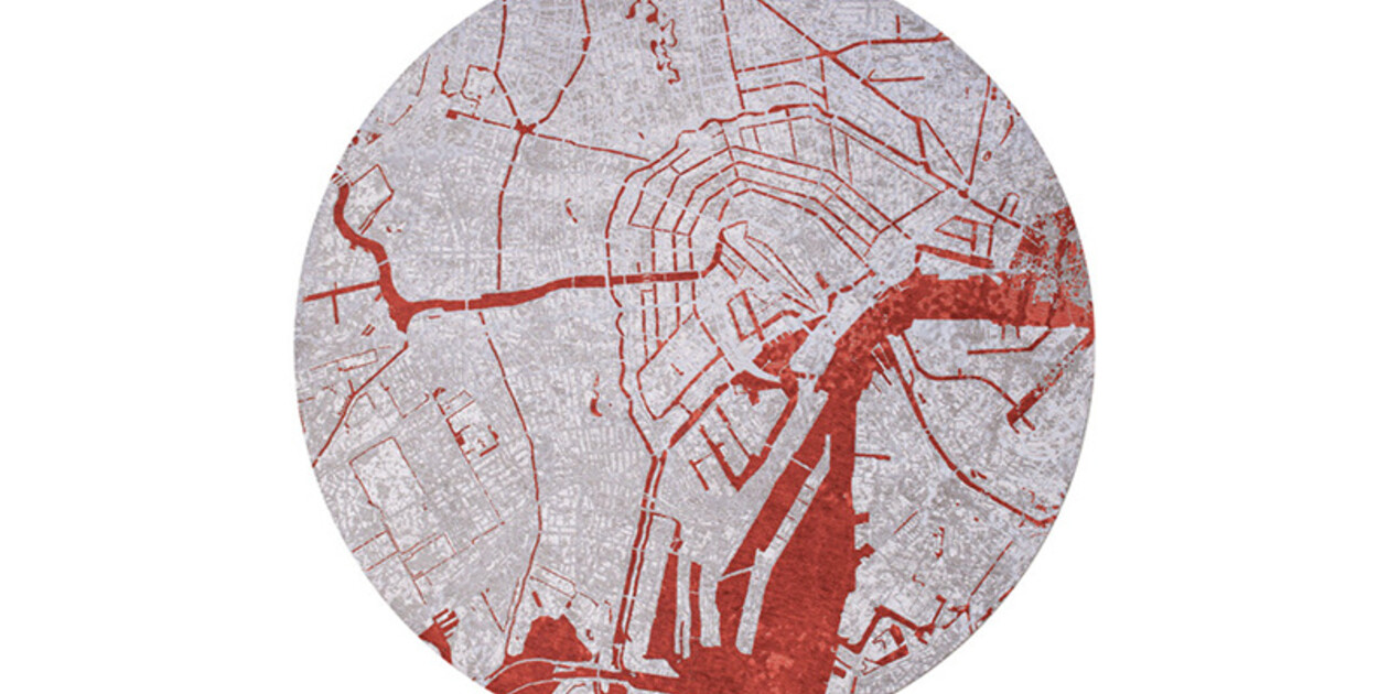 Rond Grafisch vloerkleed - Cities Amsterdam 9323
