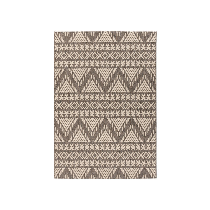 In- & Outdoor vloerkleed - Swash Geo 500 Bruin/Creme - Volero