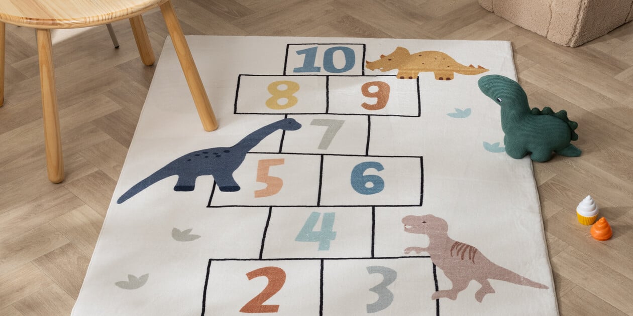 Speelkleed - Ruby Dino Creme | Zacht & wasbaar - Volero